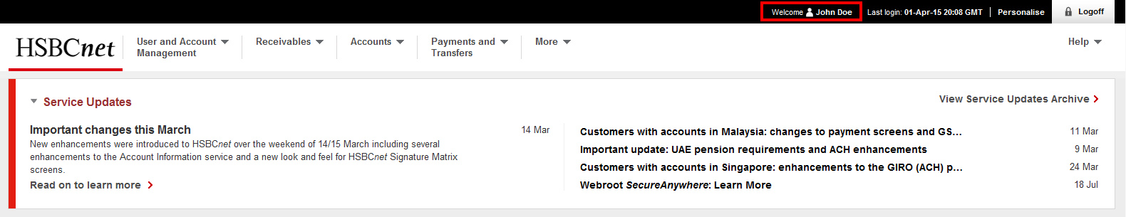 HSBCnet News April 2015