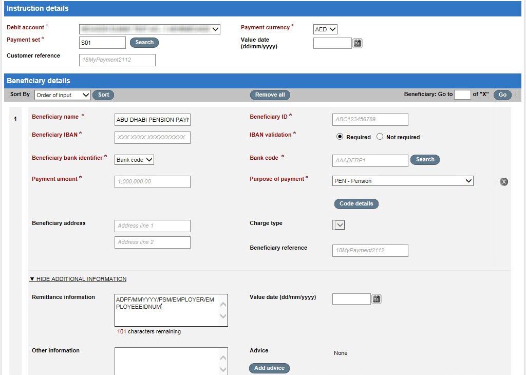 Customers with accounts in the UAE: Abu Dhabi Pension Contribution ...